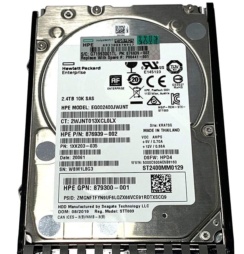 Жесткий диск 2.5" HP \ HPE 2.4Tb SAS 12G 10000RPM \ 10K 256Mb cache HDD