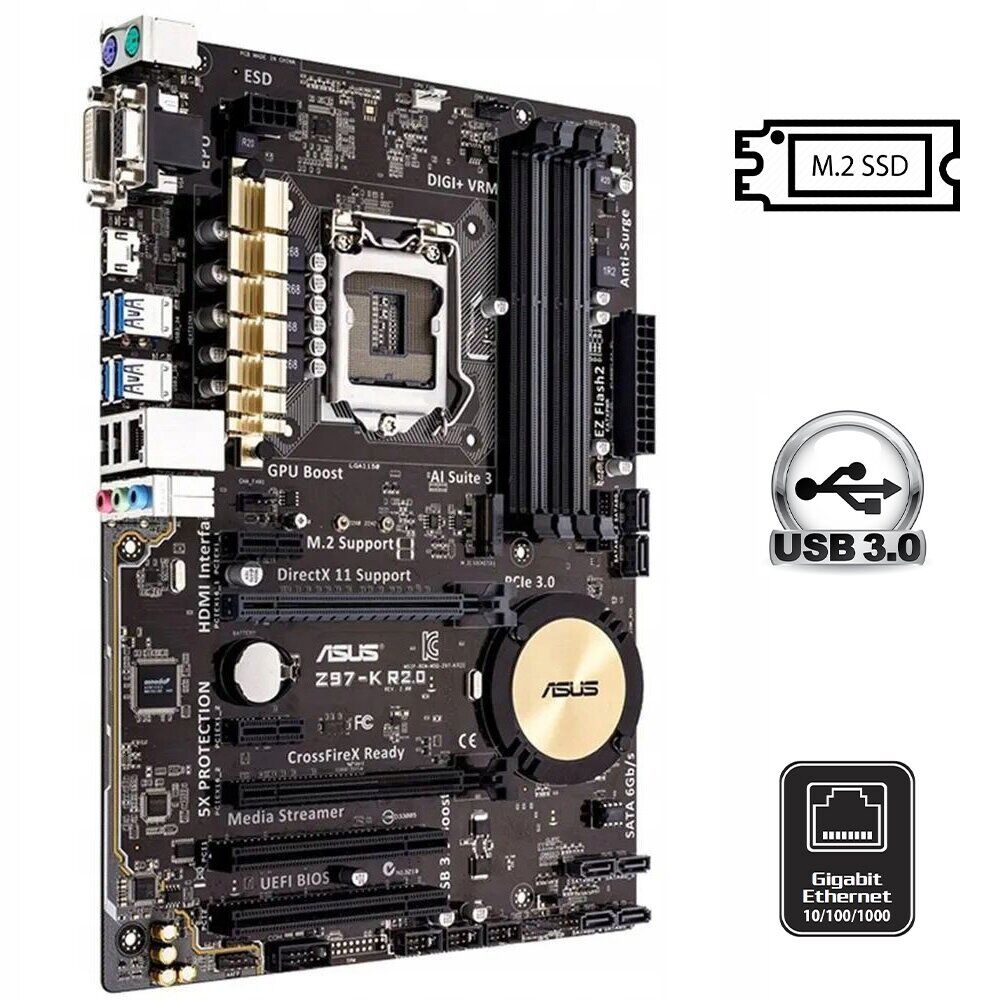 Купить Новую материнскую плату Asus Z97-K R2.0 OEM / Socket Intel LGA1150 / M.2 в Украине